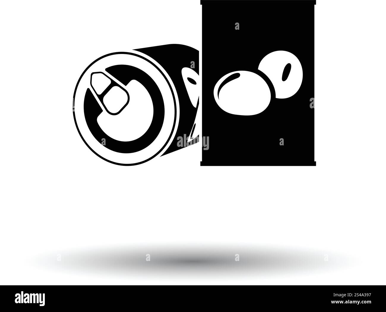Olive can icon. White background with shadow design. Vector ...