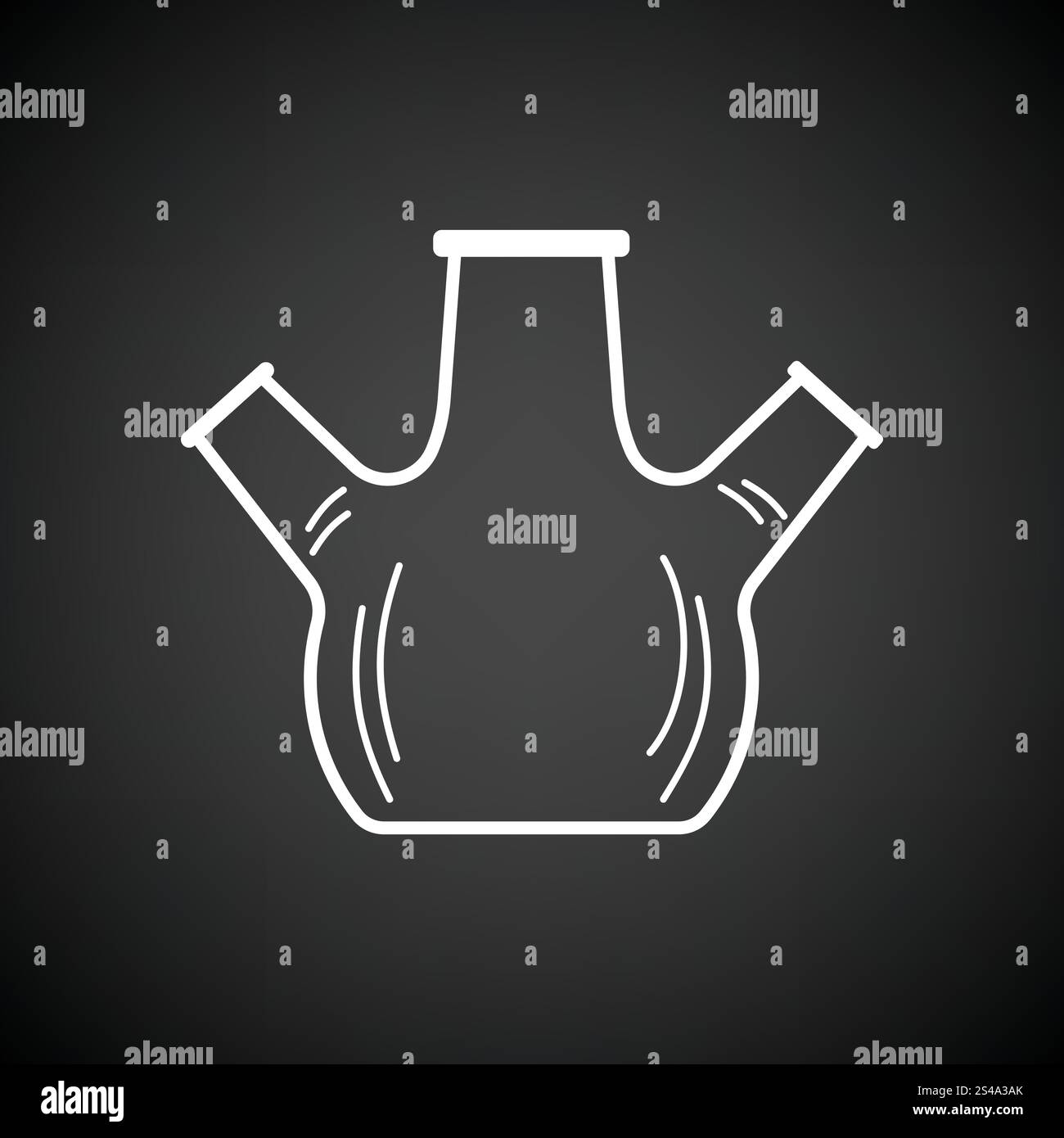 Icon of chemistry round bottom flask with triple throat. Black ...