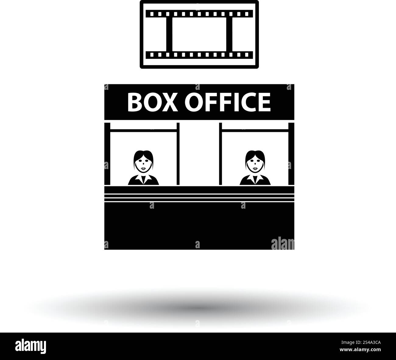 Box office icon. White background with shadow design. Vector ...