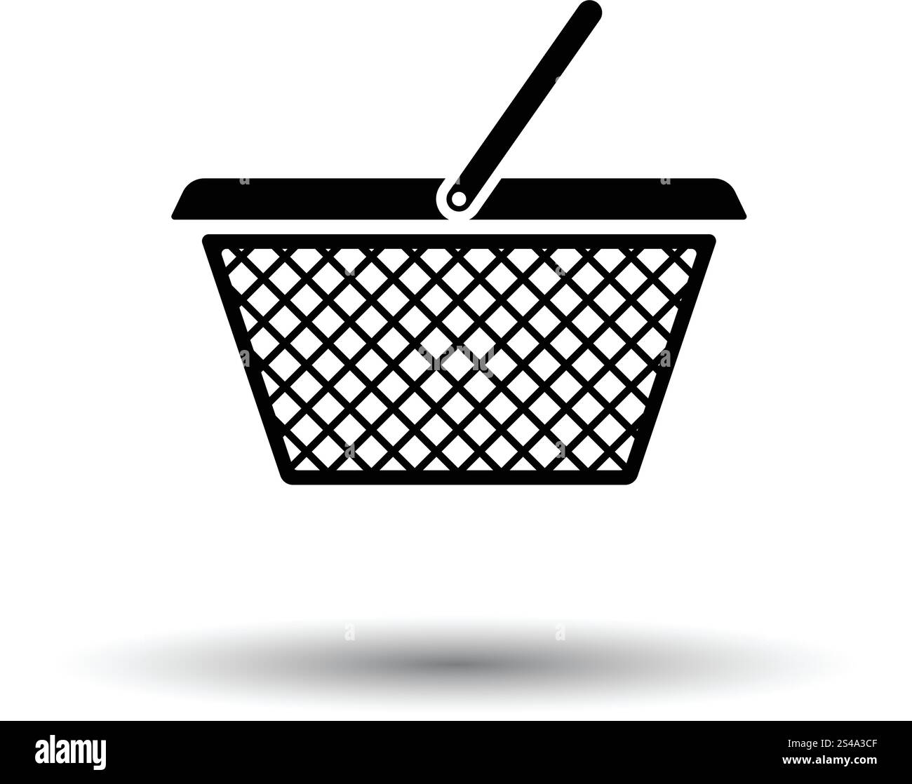 Shopping basket icon. White background with shadow design. Vector ...