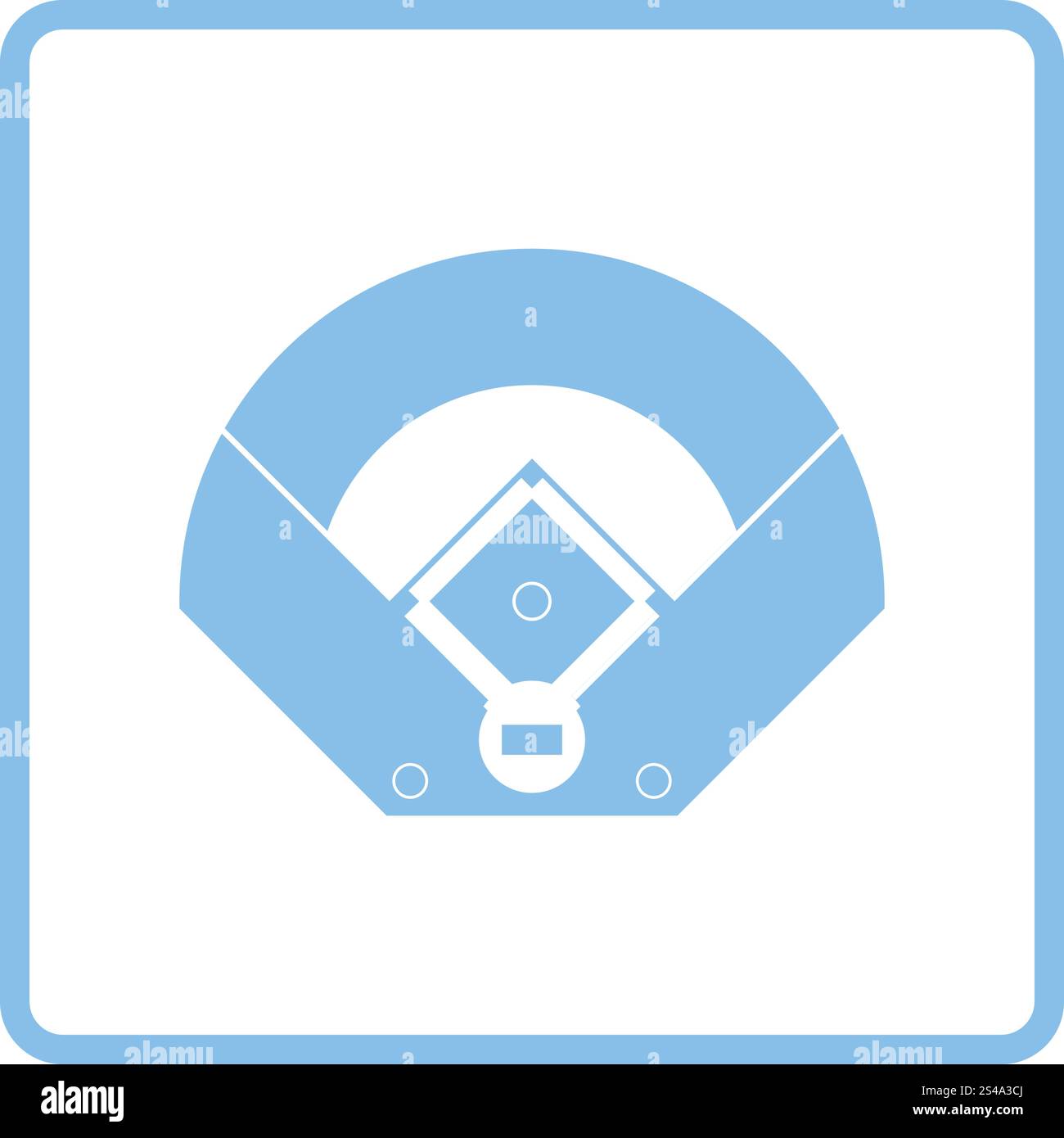 Baseball field aerial view icon. Blue frame design. Vector illustration ...