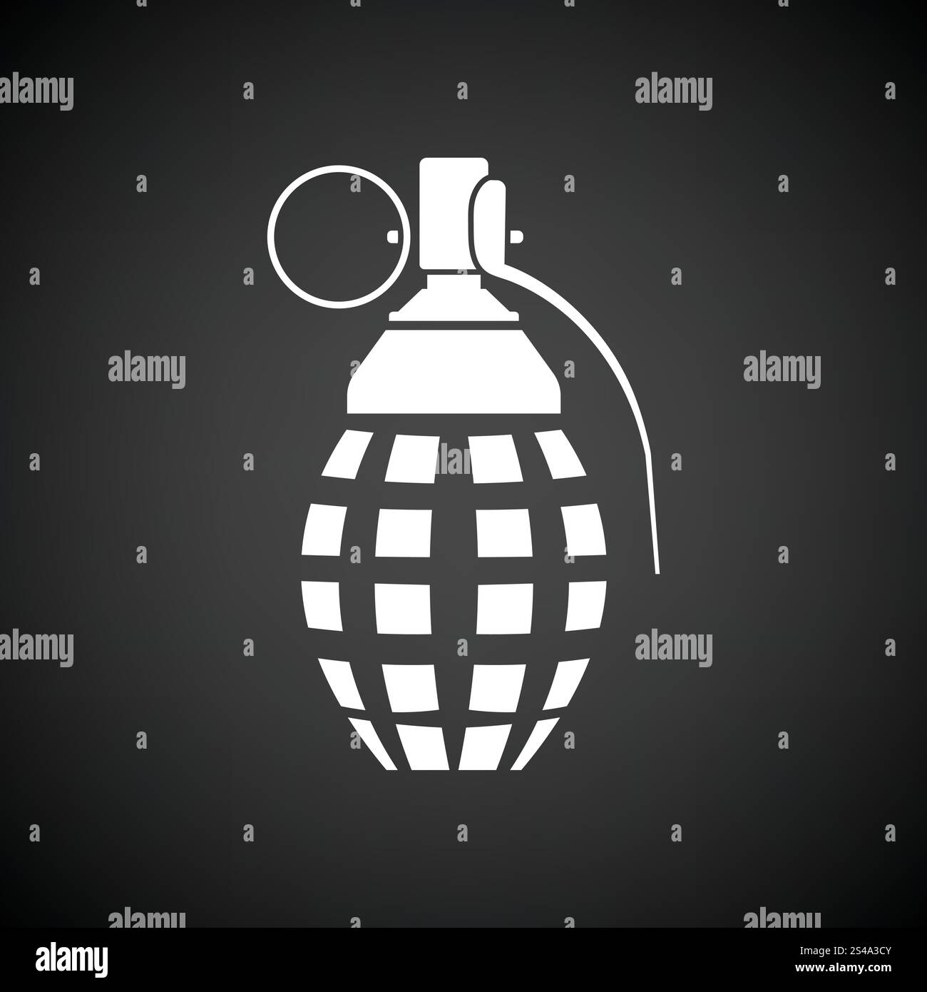 Defensive grenade icon. Black background with white. Vector ...