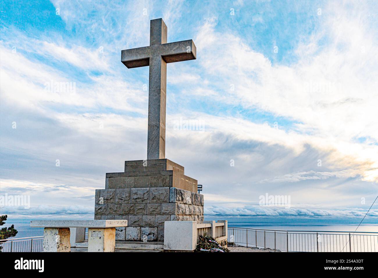 The Cross on Mount Srd Overlooking Dubrovnik Stock Photo - Alamy