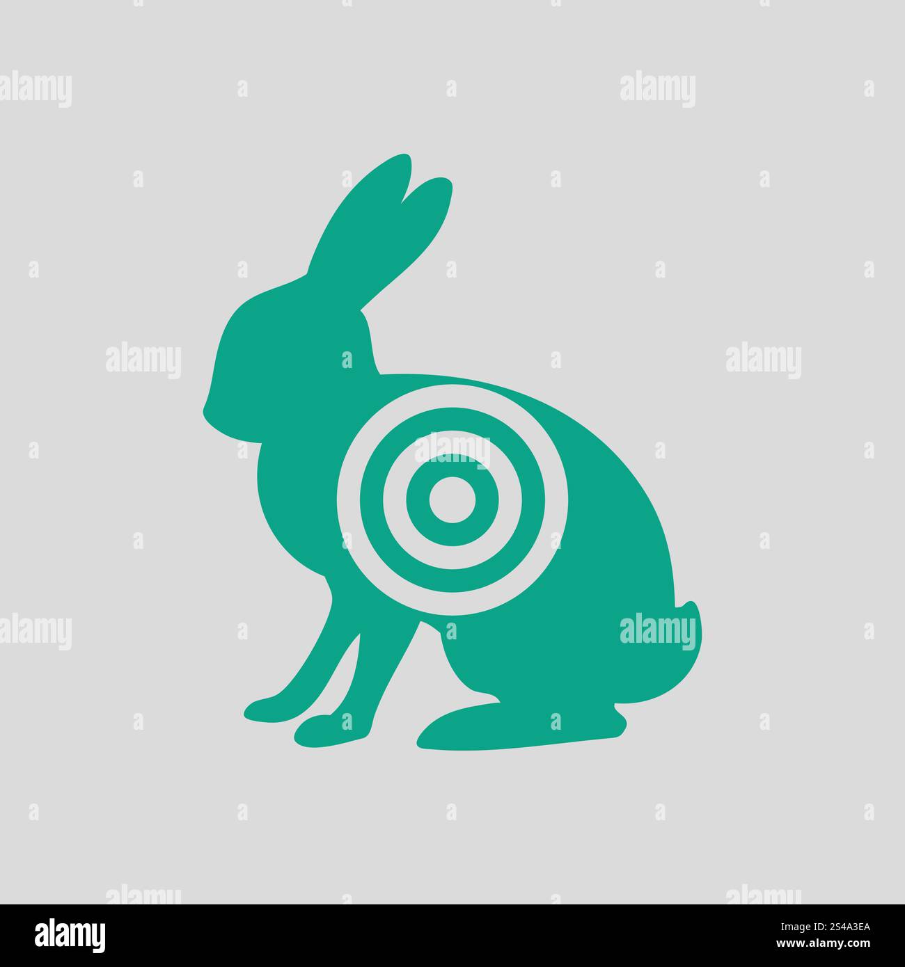 Hare silhouette with target icon. Gray background with green. Vector ...