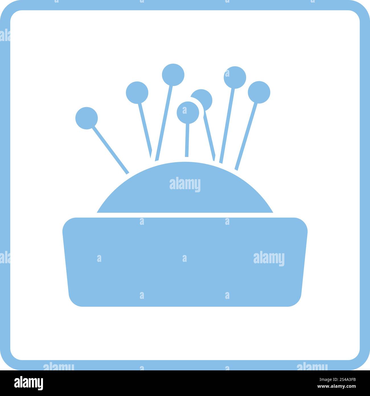 Pin cushion icon. Blue frame design. Vector illustration Stock Vector ...