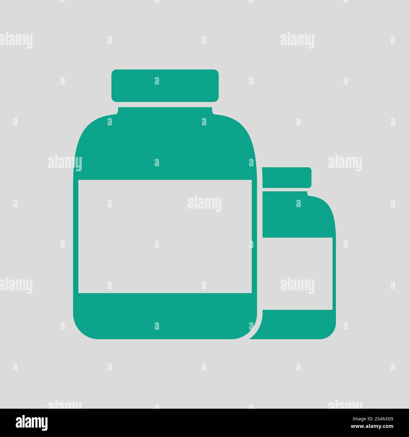 Pills container icon. Gray background with green. Vector illustration ...