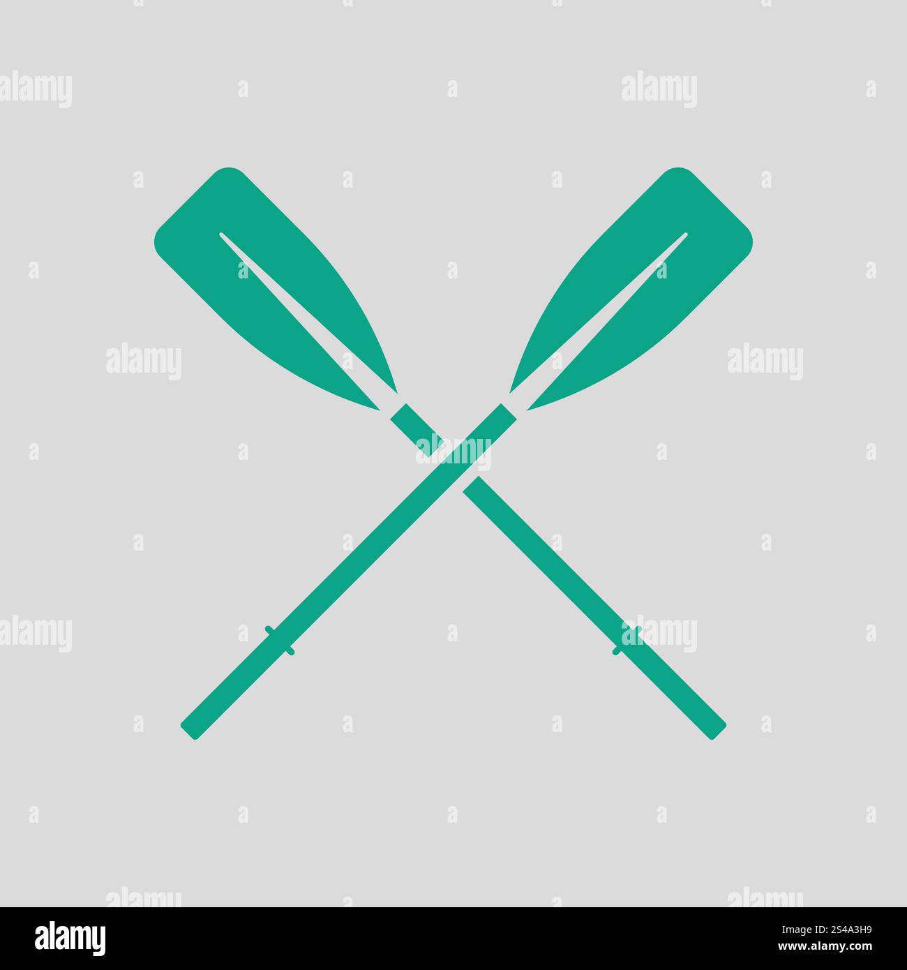 Icon of boat oars. Gray background with green. Vector illustration ...