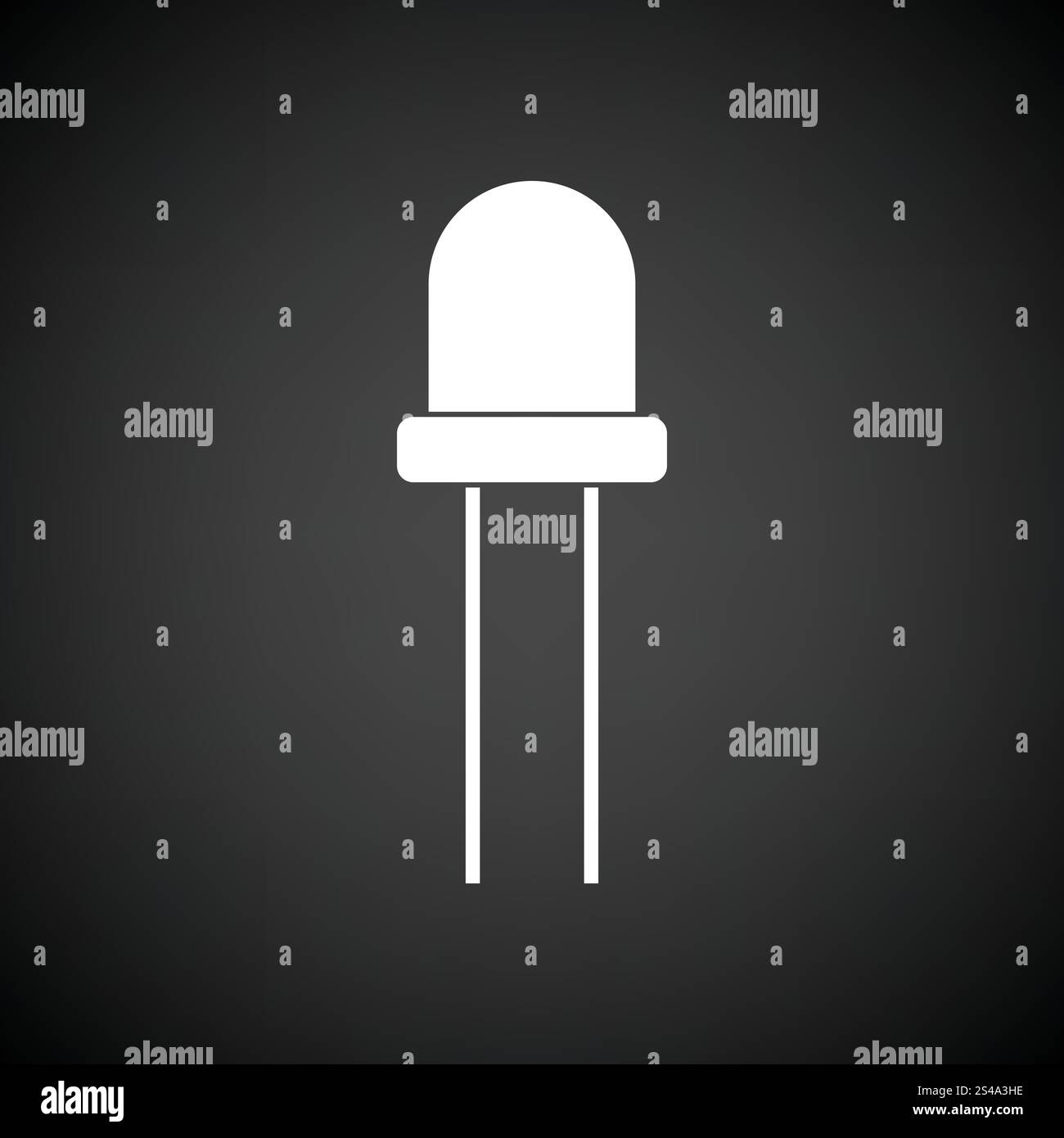 Light-emitting diode icon. Black background with white. Vector illustration Stock Vector Image ...
