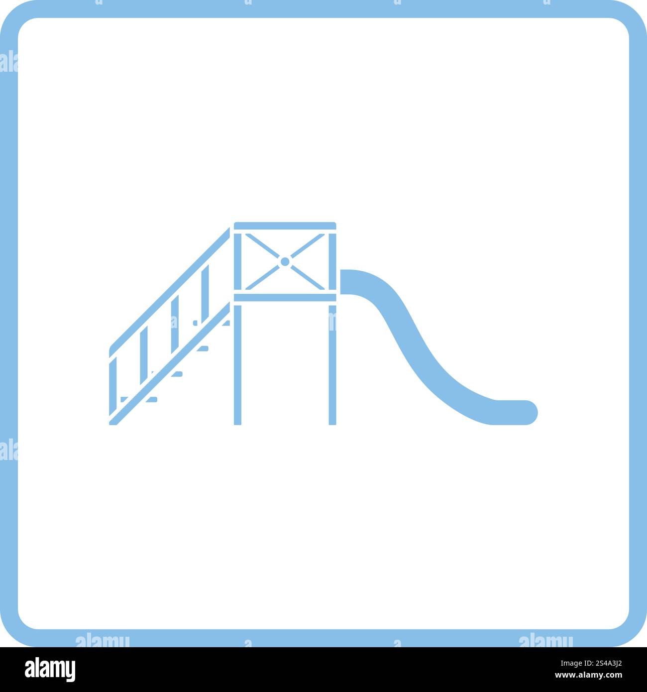 Children's slide ico. Blue frame design. Vector illustration Stock ...