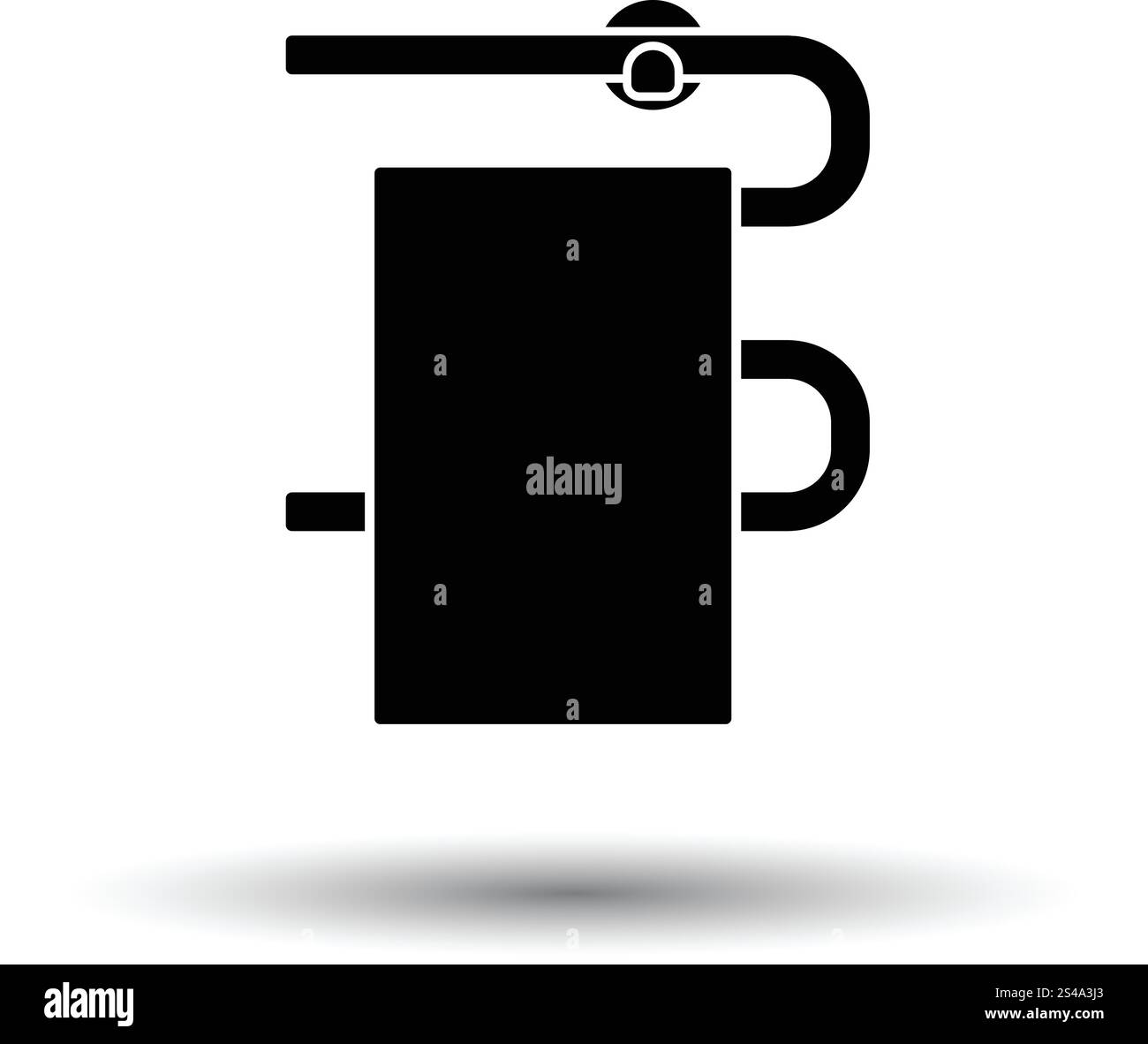 Heated towel rail icon. White background with shadow design. Vector ...