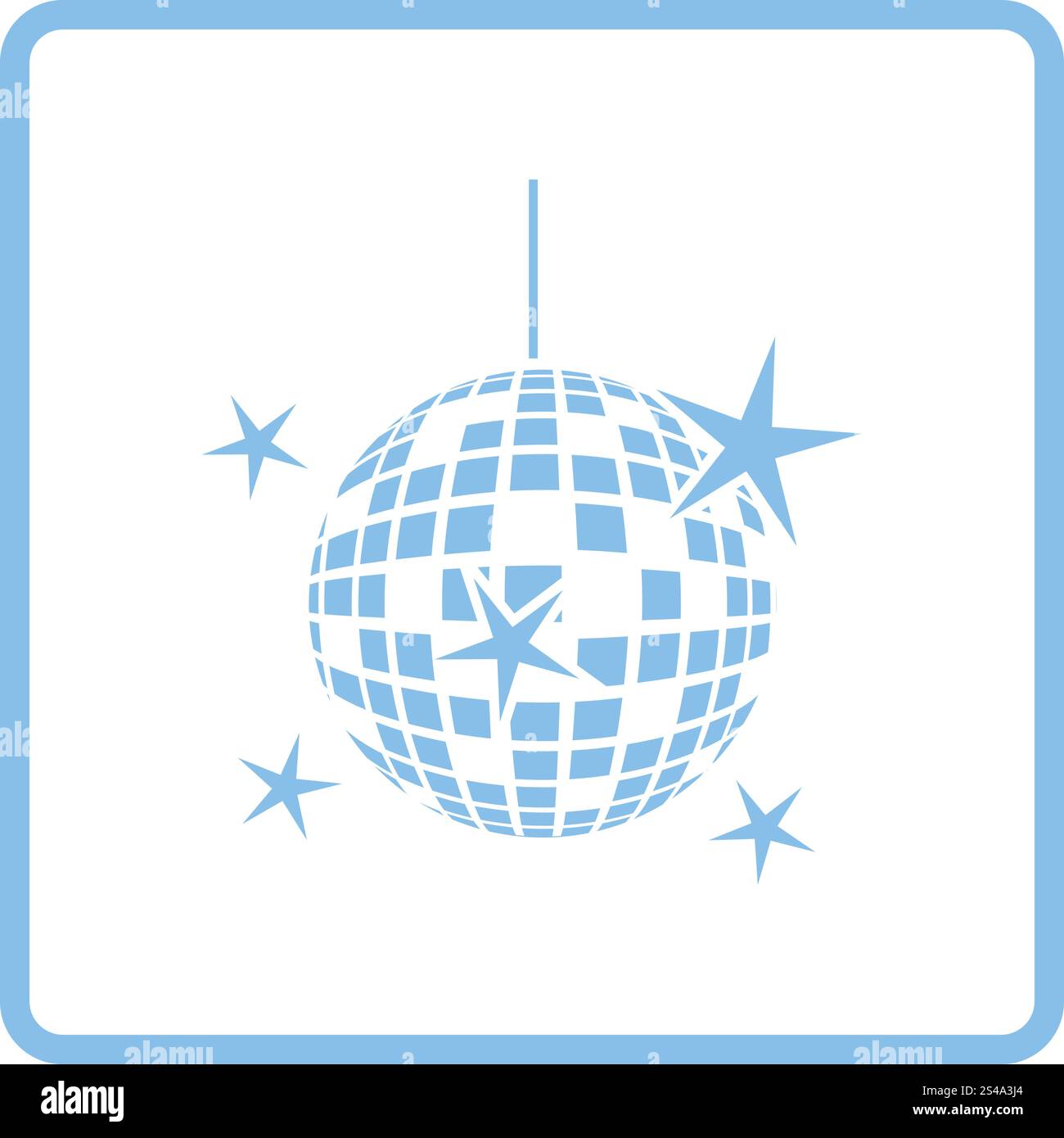 Night clubs disco sphere icon. Blue frame design. Vector illustration ...