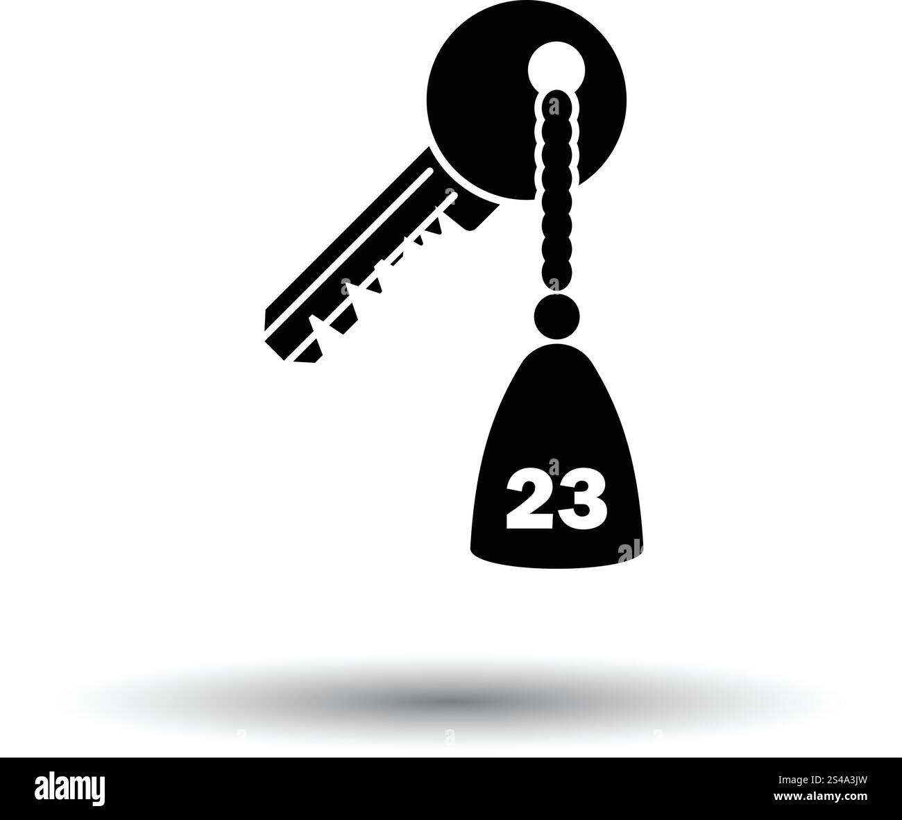 Hotel room key icon. White background with shadow design. Vector ...