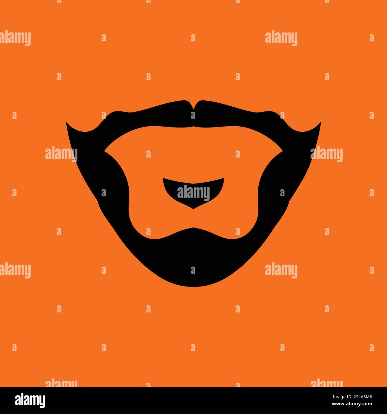 Goatee icon. Orange background with black. Vector illustration Stock ...