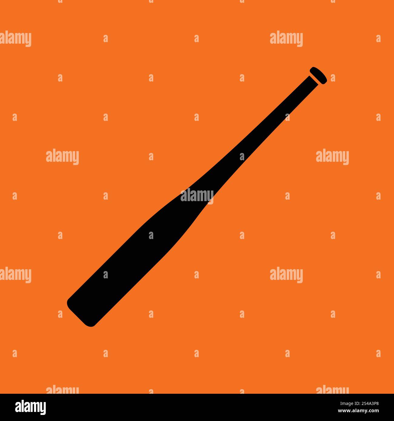 Baseball bat icon. Orange background with black. Vector illustration ...