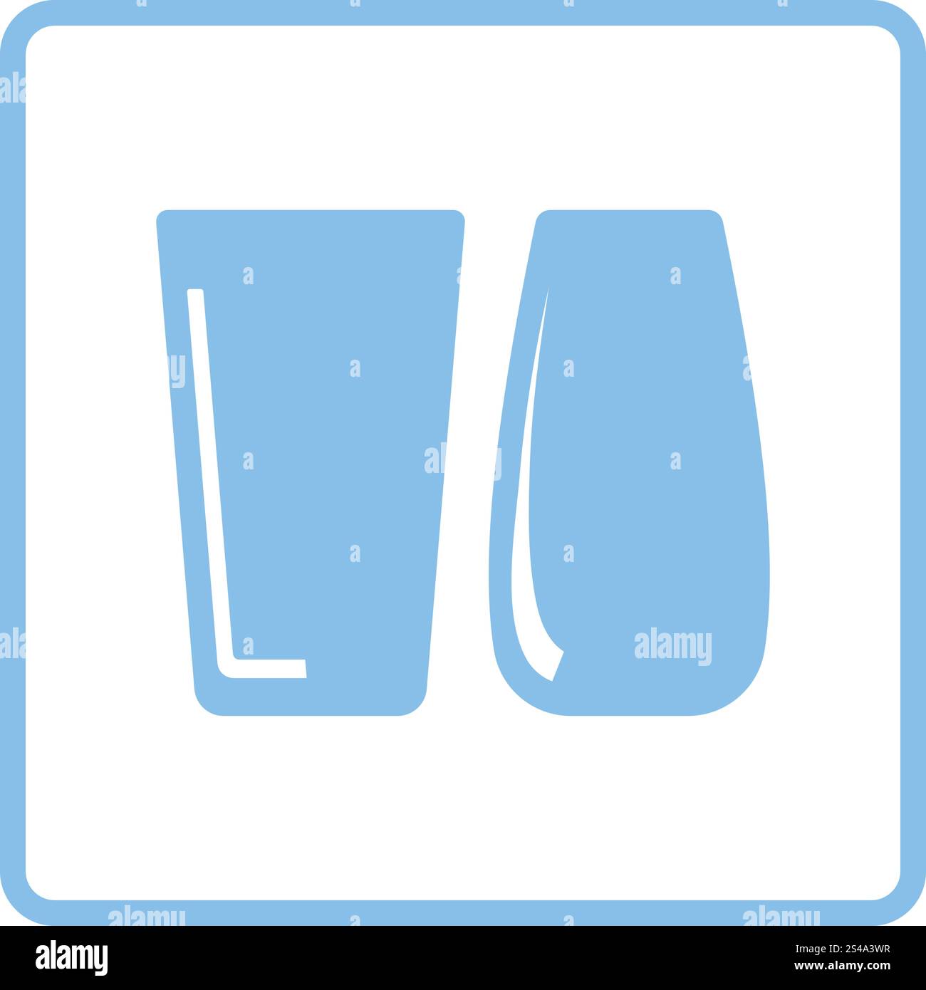 Two glasses icon. Blue frame design. Vector illustration Stock Vector ...