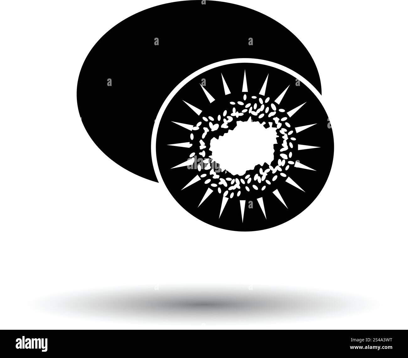 Kiwi icon. White background with shadow design. Vector illustration ...