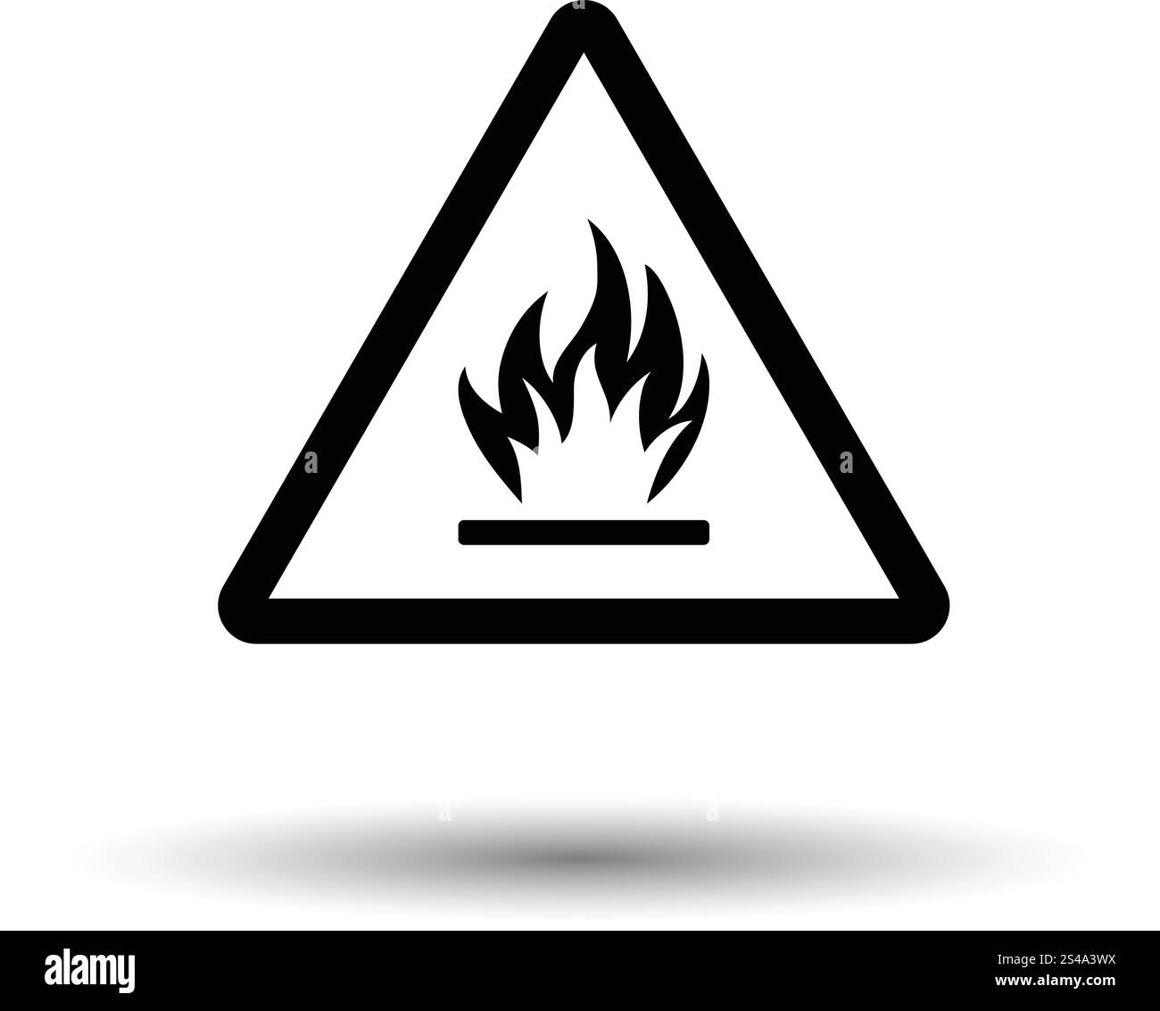 Flammable icon. White background with shadow design. Vector ...