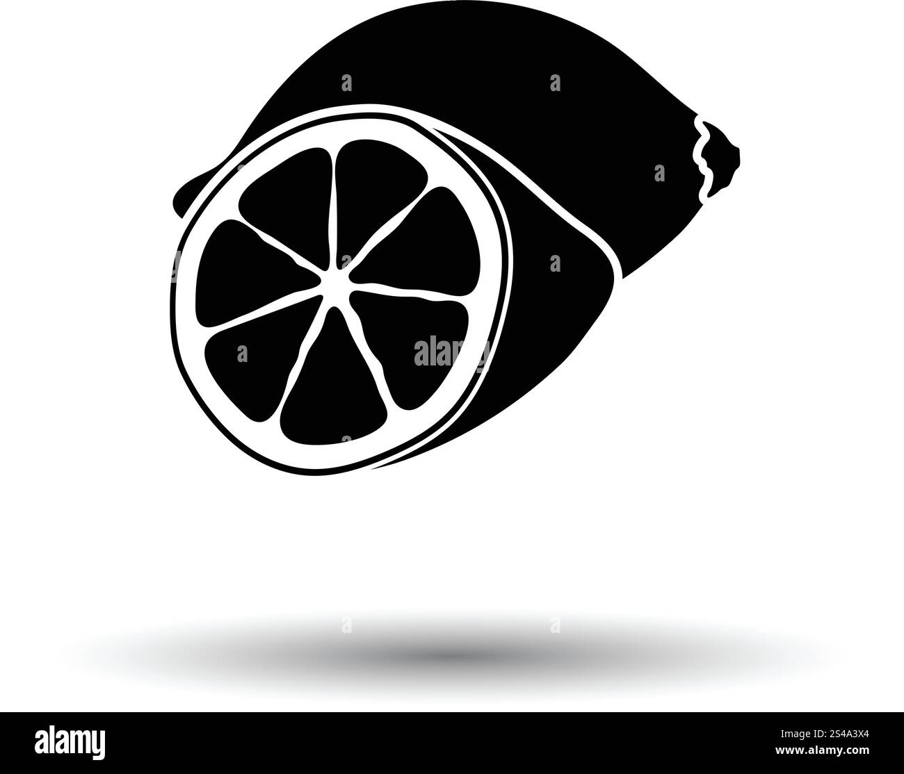 Lemon icon. White background with shadow design. Vector illustration ...