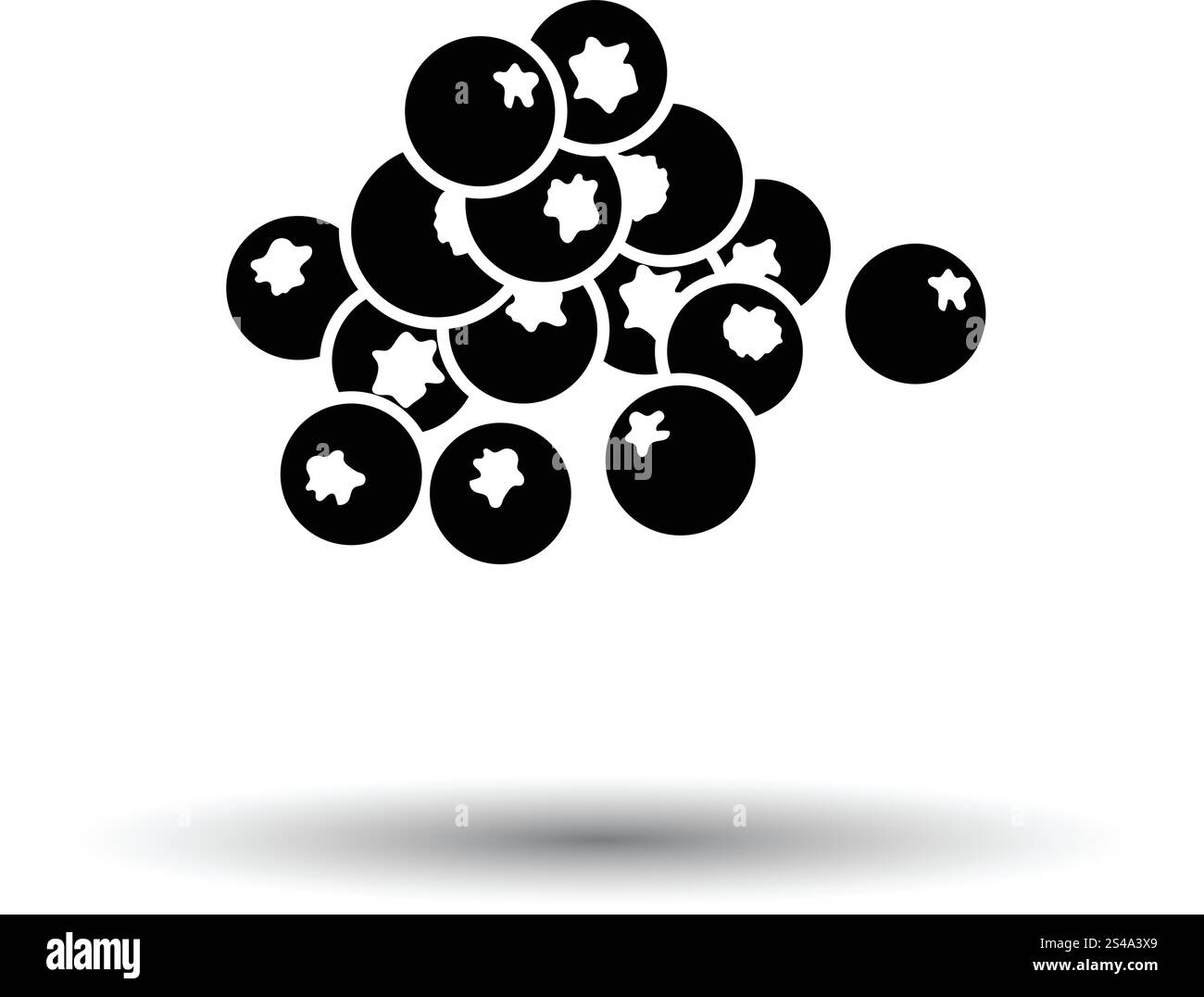 Blueberry icon. White background with shadow design. Vector ...