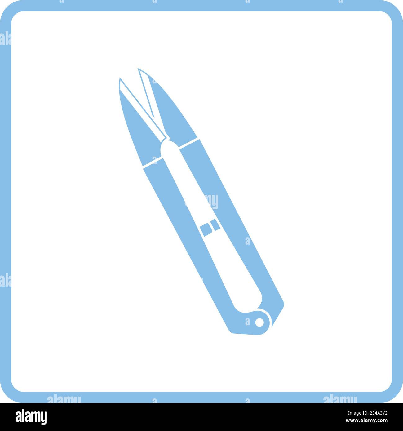 Seam ripper icon. Blue frame design. Vector illustration Stock Vector ...