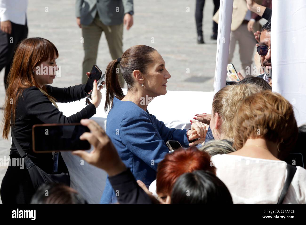 Mexico’s President Claudia Sheinbaum Pardo during the anti-gun campaign ...