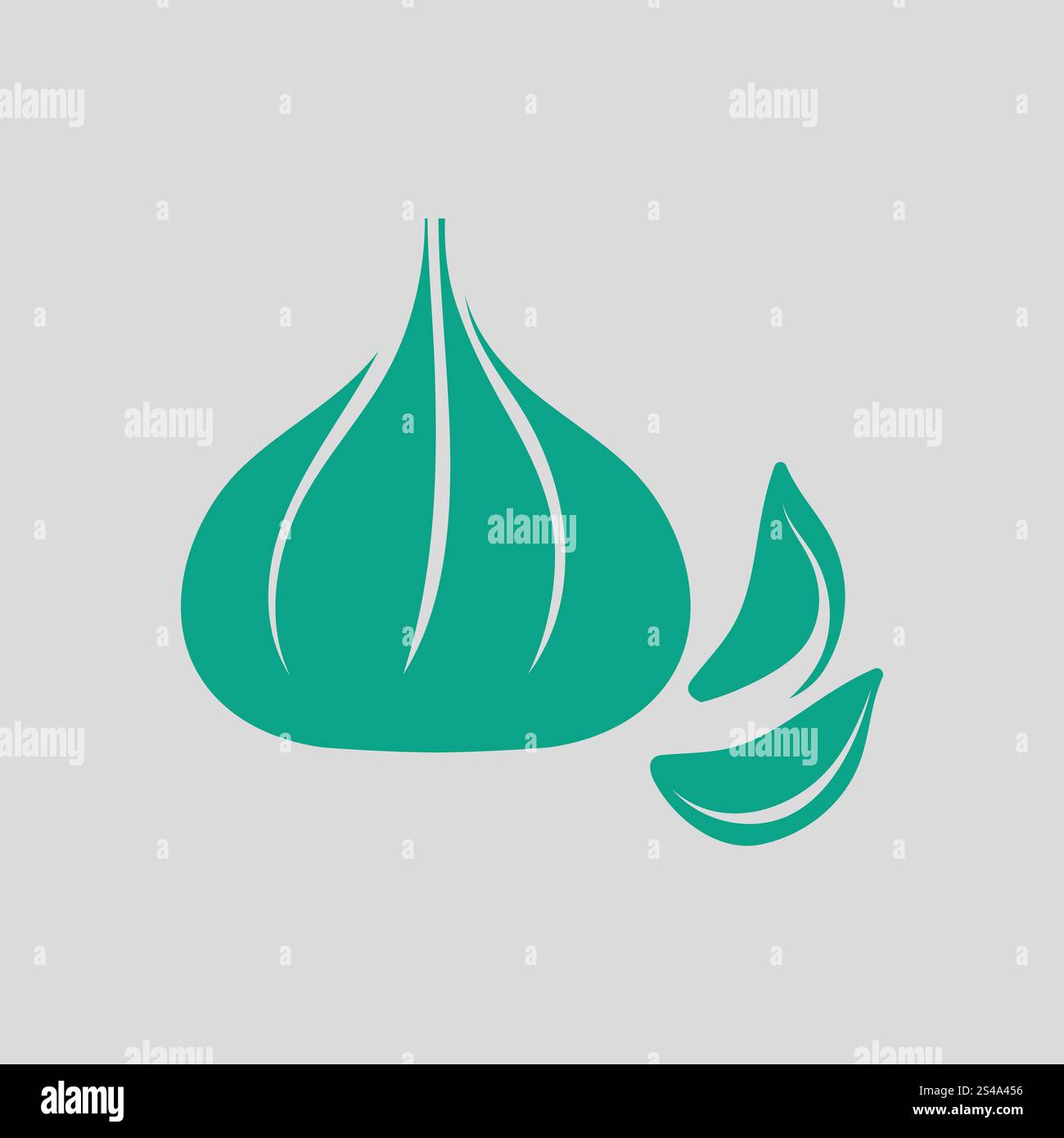 Garlic icon. Gray background with green. Vector illustration Stock ...