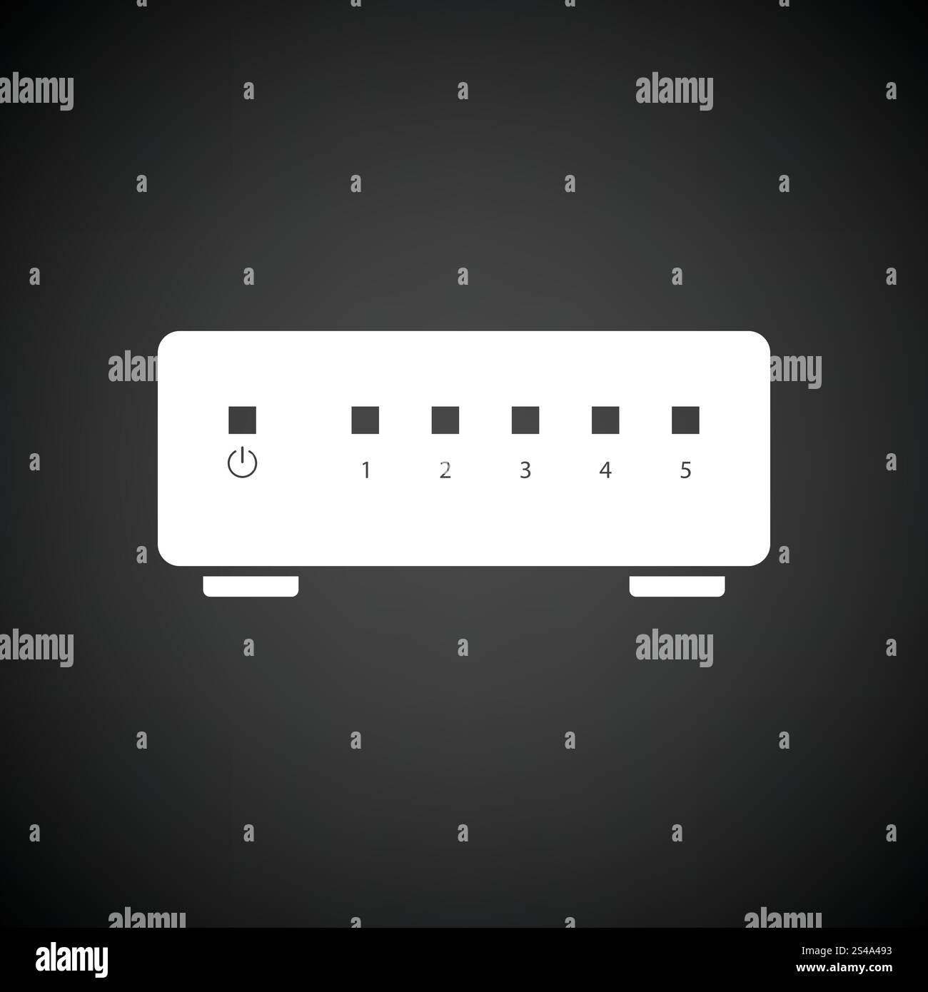 Ethernet switch icon. Black background with white. Vector illustration ...