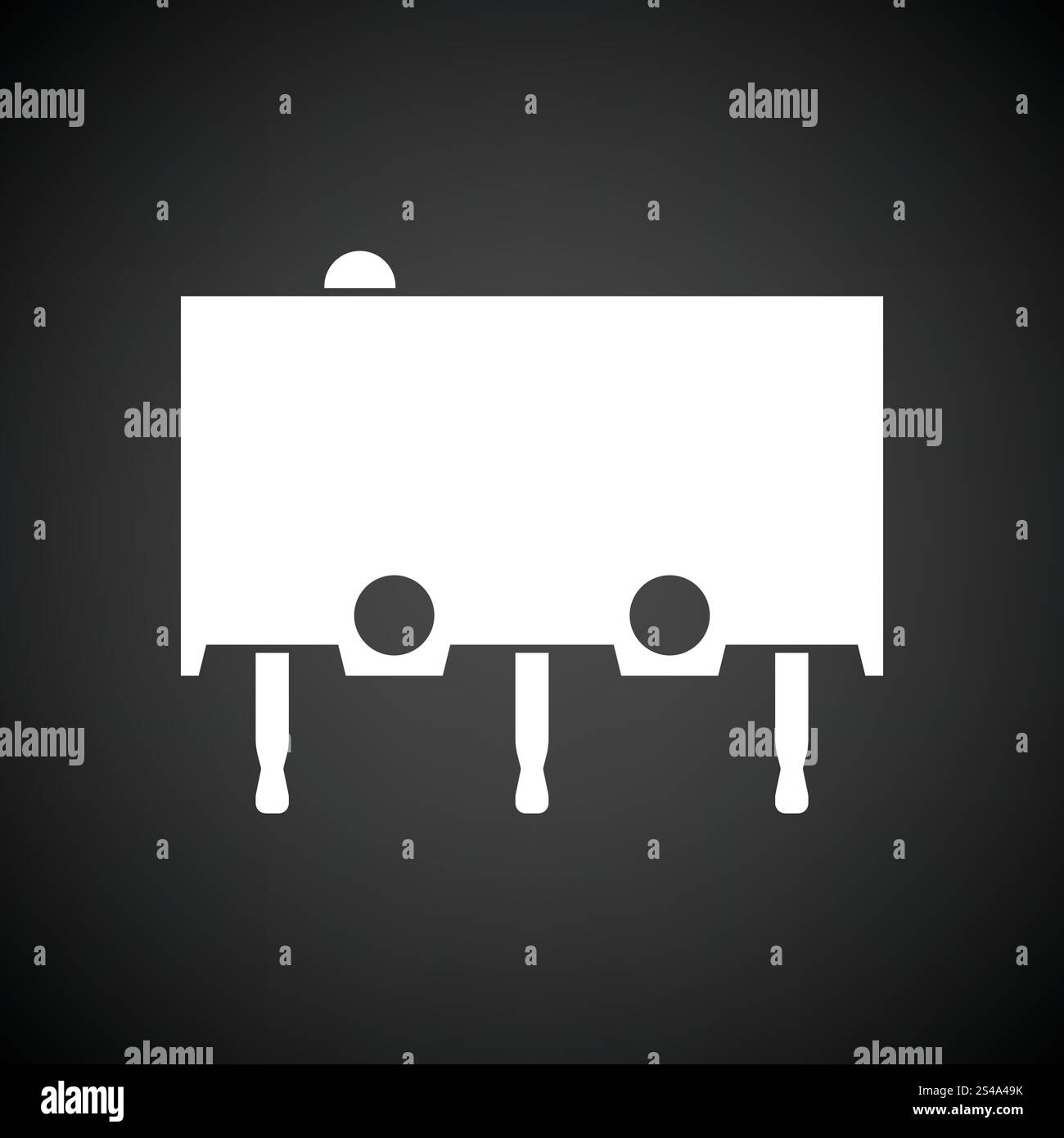 Micro button icon icon. Black background with white. Vector ...