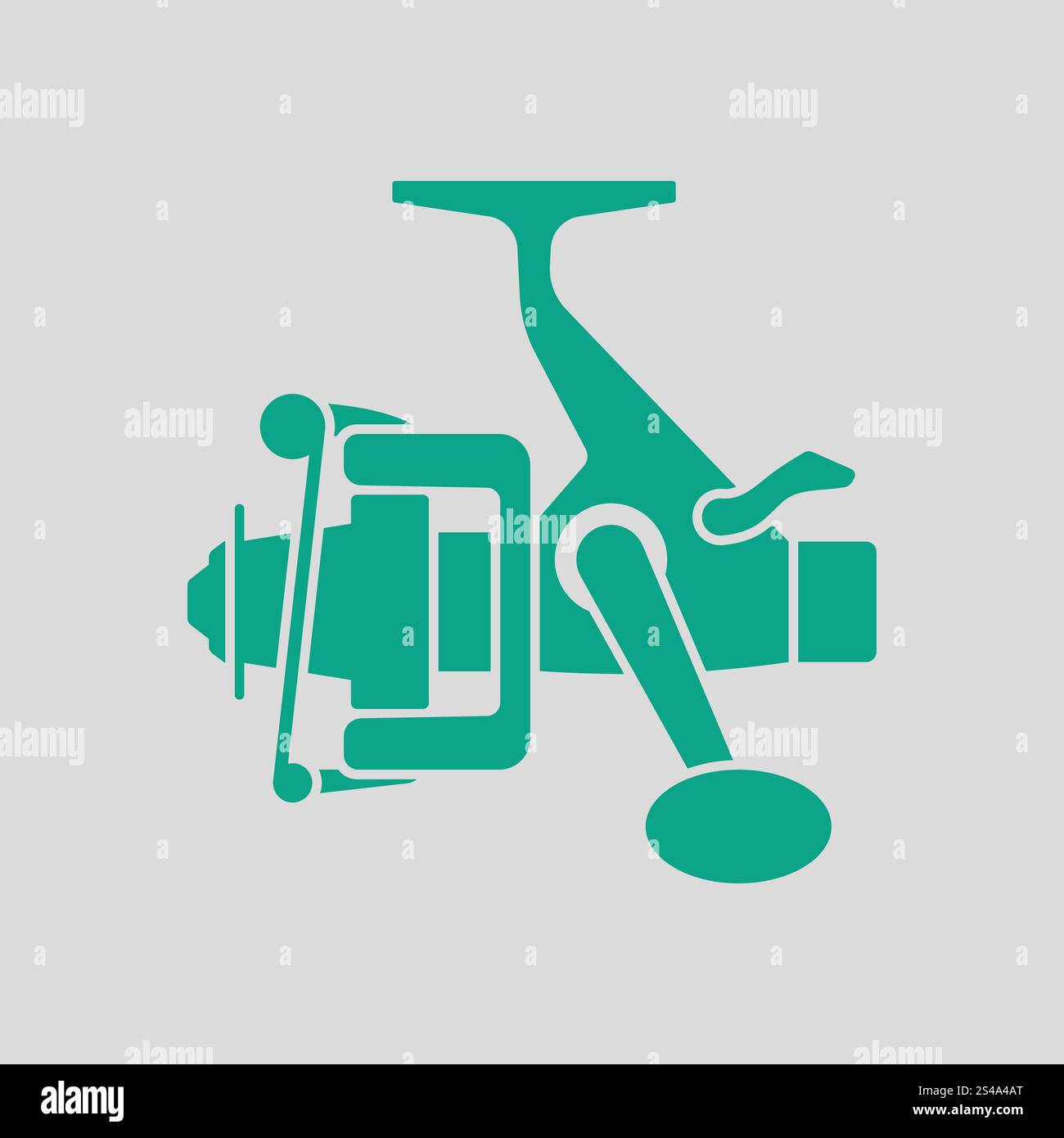 Icon of Fishing reel . Gray background with green. Vector illustration ...