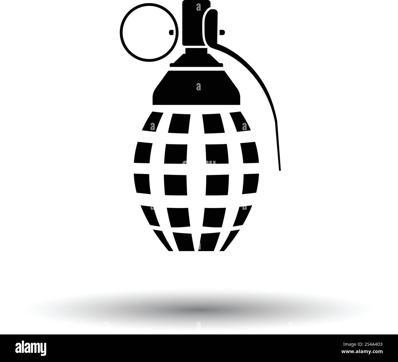 Defensive grenade icon. White background with shadow design. Vector ...