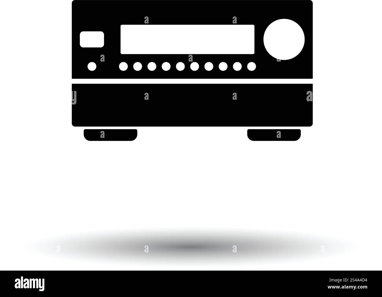 Home theater receiver icon. White background with shadow design. Vector ...