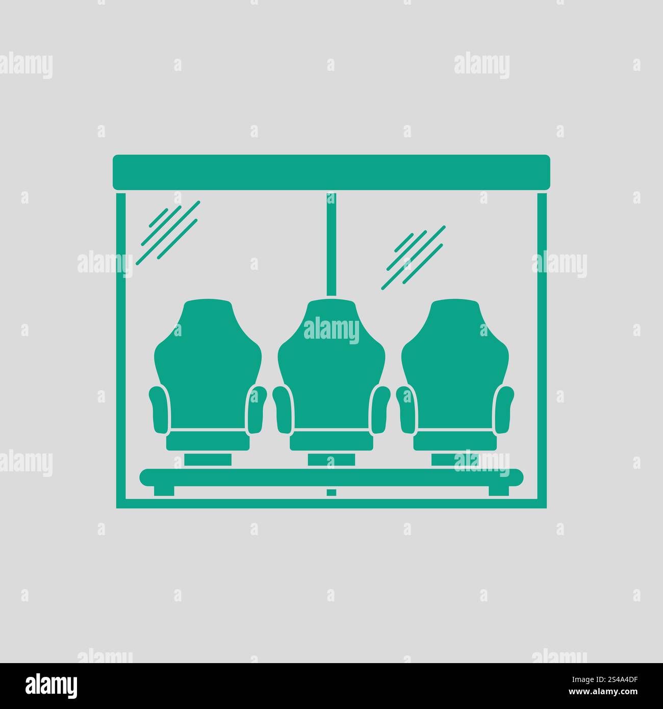 Soccer player's bench icon. Gray background with green. Vector ...