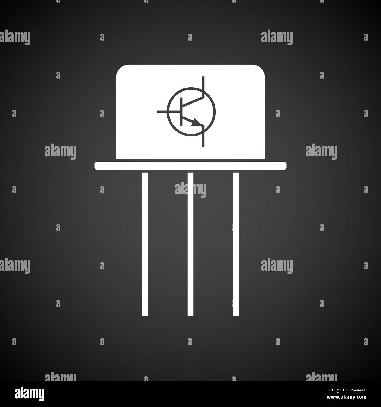 Transistor icon. Black background with white. Vector illustration Stock ...