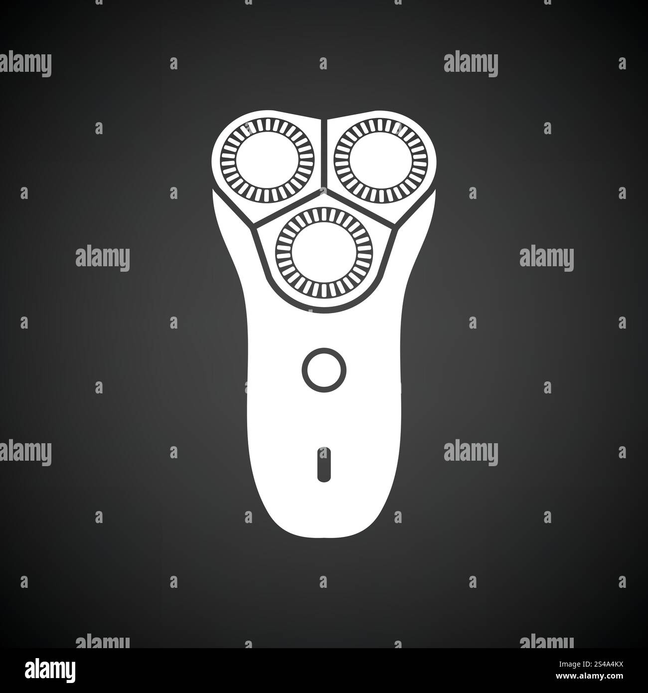 Electric shaver icon. Black background with white. Vector illustration ...