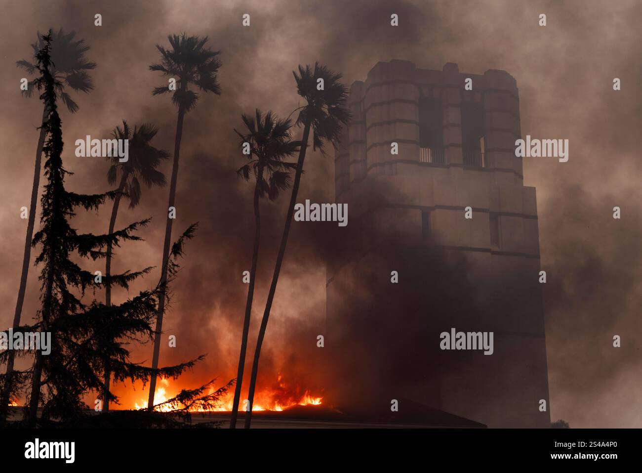 Altadena, California, USA - January 8, 2025: Aided by extreme Santa Ana ...