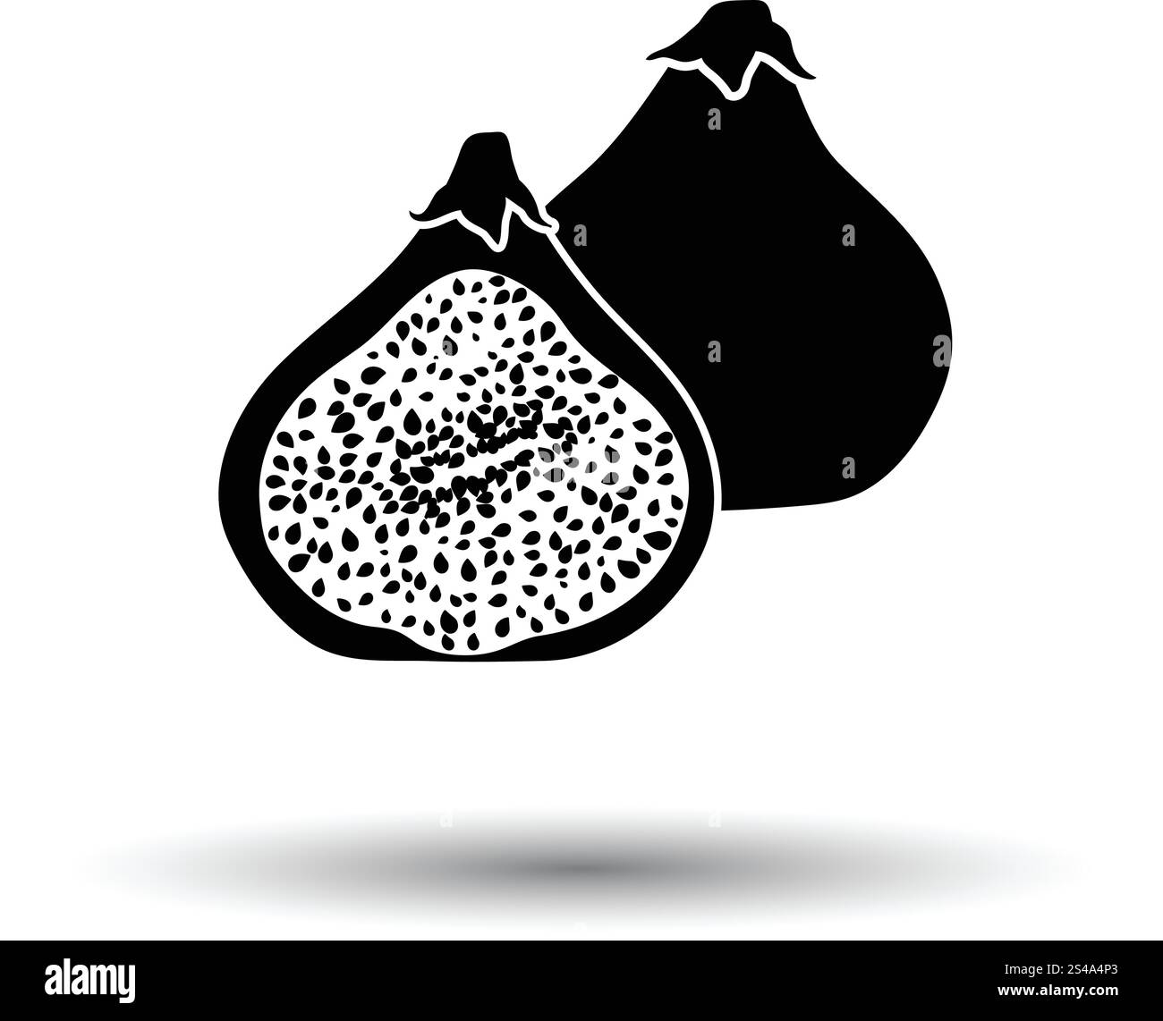 Fig fruit icon. White background with shadow design. Vector ...