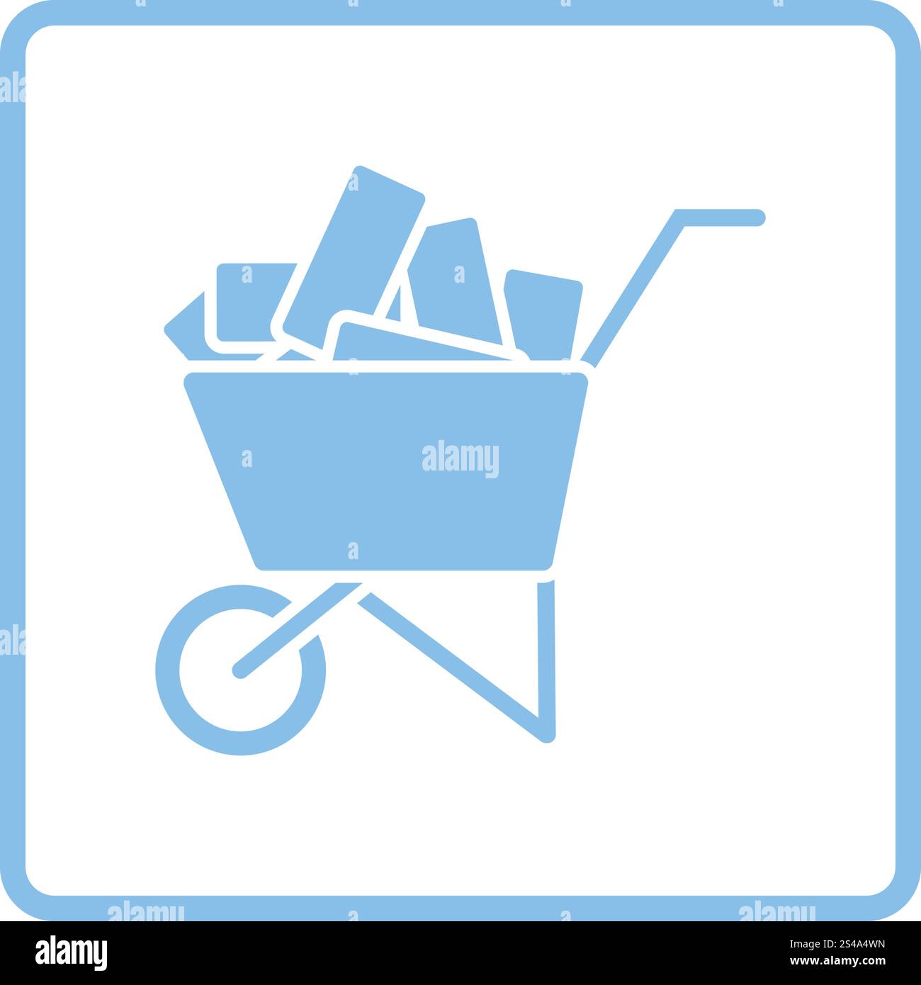 Icon of construction cart . Blue frame design. Vector illustration ...
