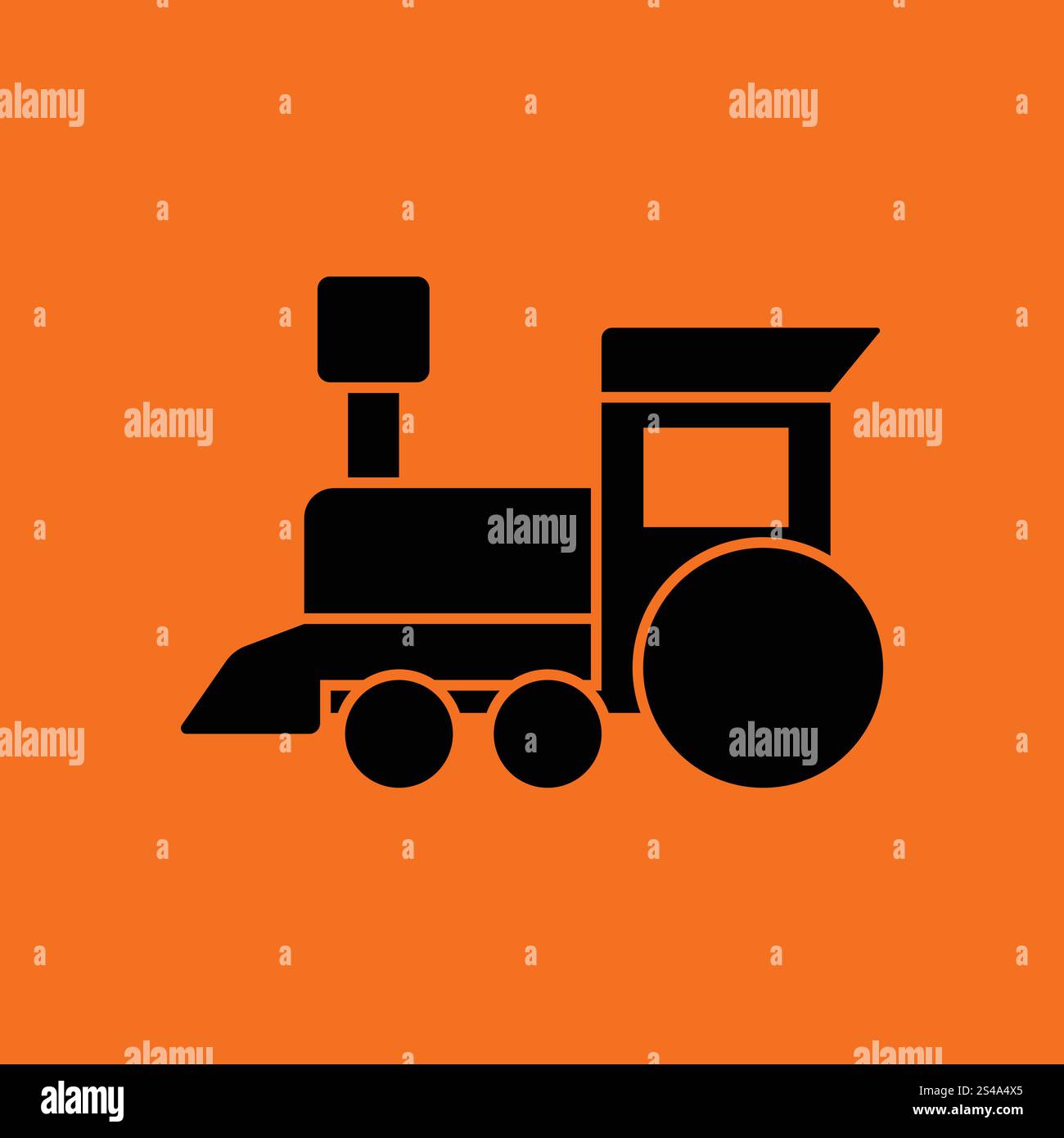 Train toy ico. Orange background with black. Vector illustration Stock ...