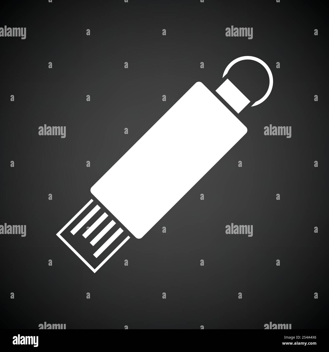 USB flash icon. Black background with white. Vector illustration Stock ...