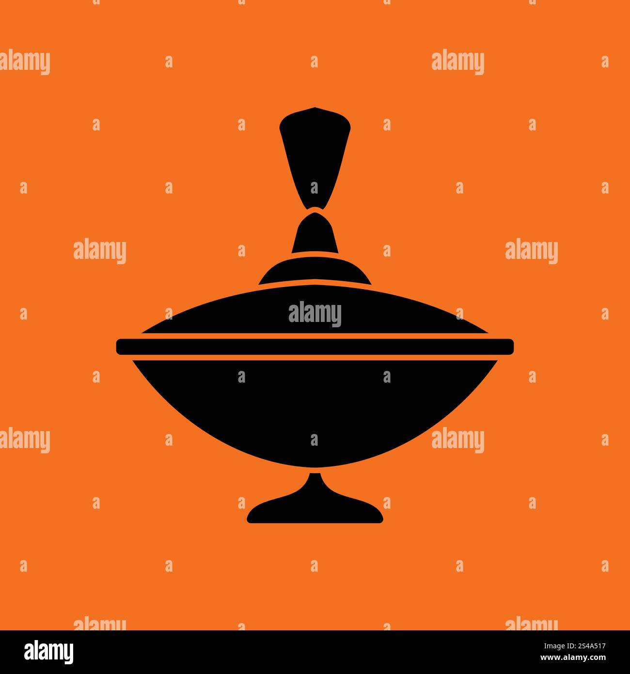 Peg-Top ico. Orange background with black. Vector illustration Stock ...