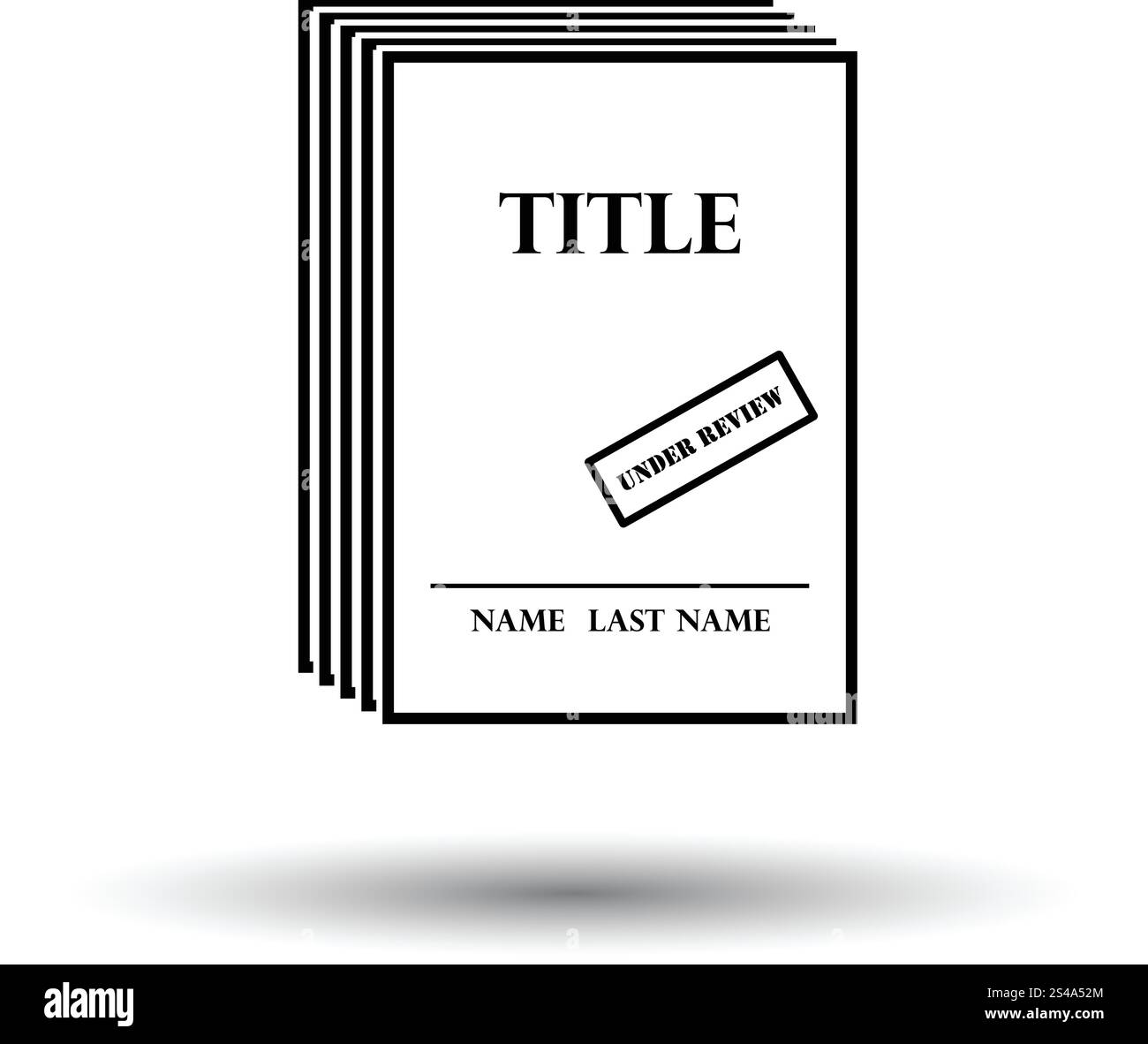 Manuscript under review icon. White background with shadow design ...