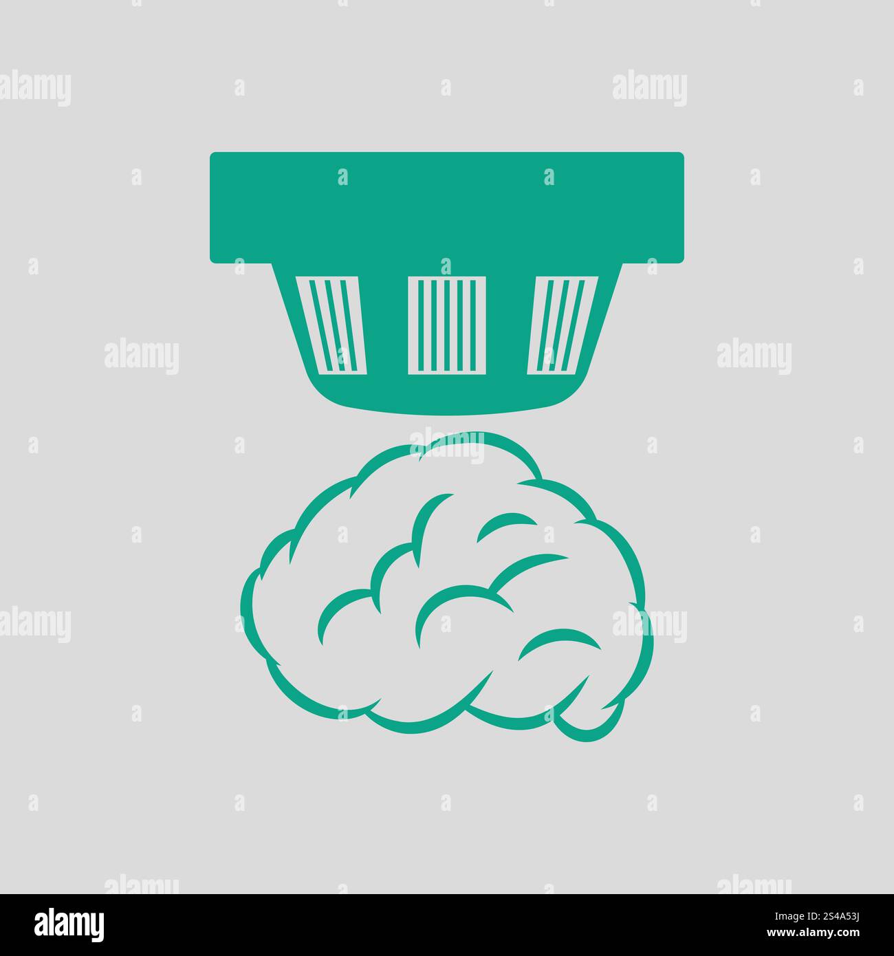 Smoke sensor icon. Gray background with green. Vector illustration ...