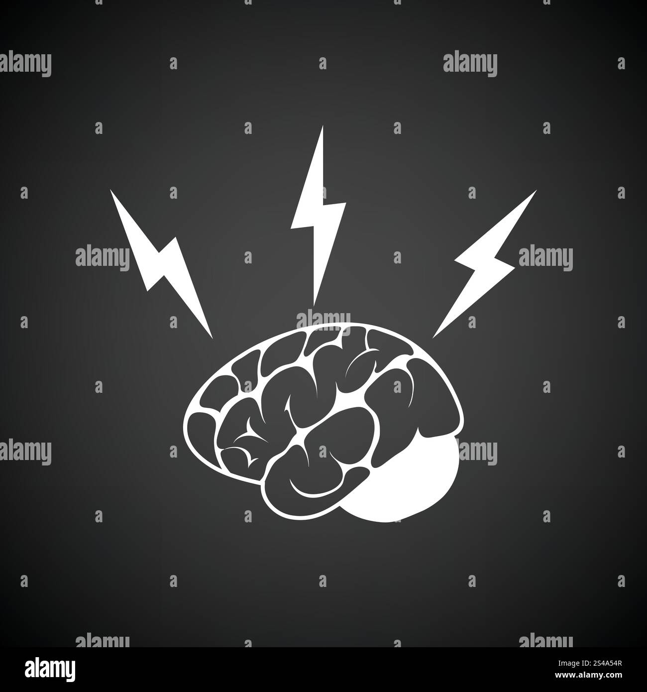 Brainstorm icon. Black background with white. Vector illustration Stock ...
