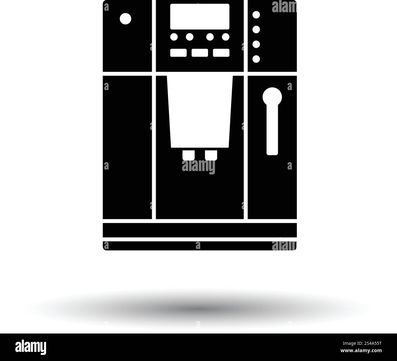 Kitchen coffee machine icon. White background with shadow design ...