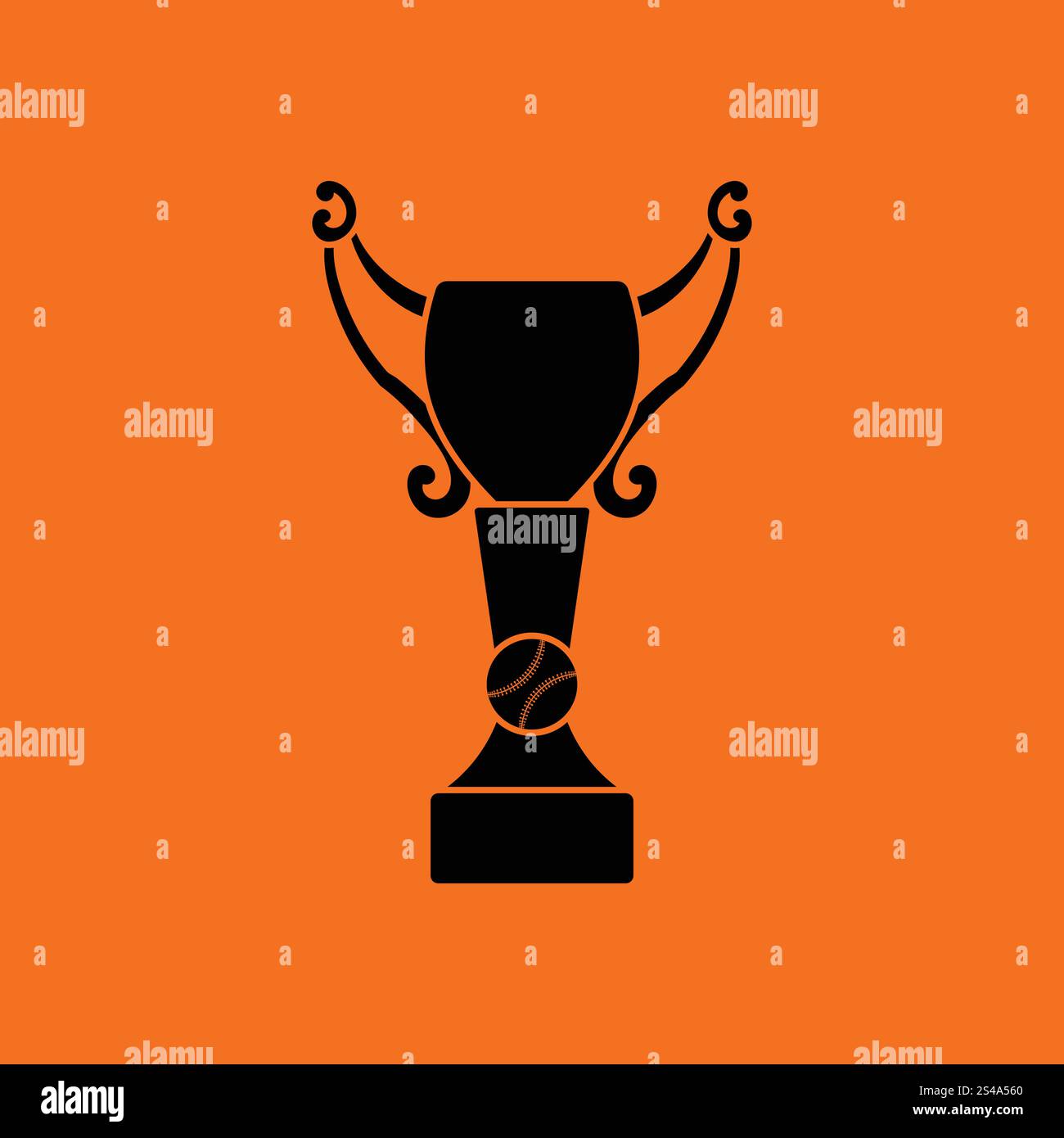 Baseball cup icon. Orange background with black. Vector illustration ...
