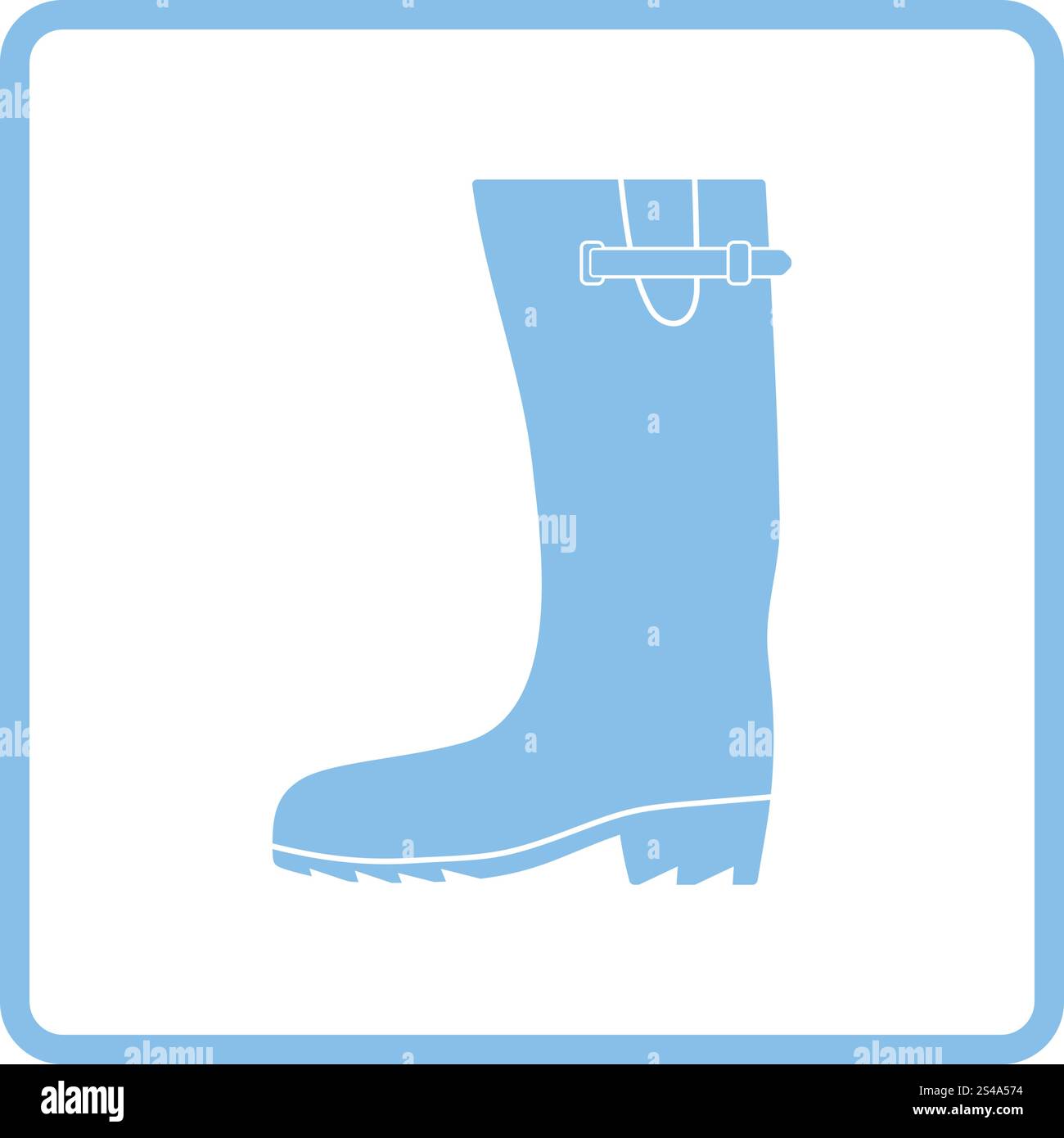 Rubber boot icon. Blue frame design. Vector illustration Stock Vector ...