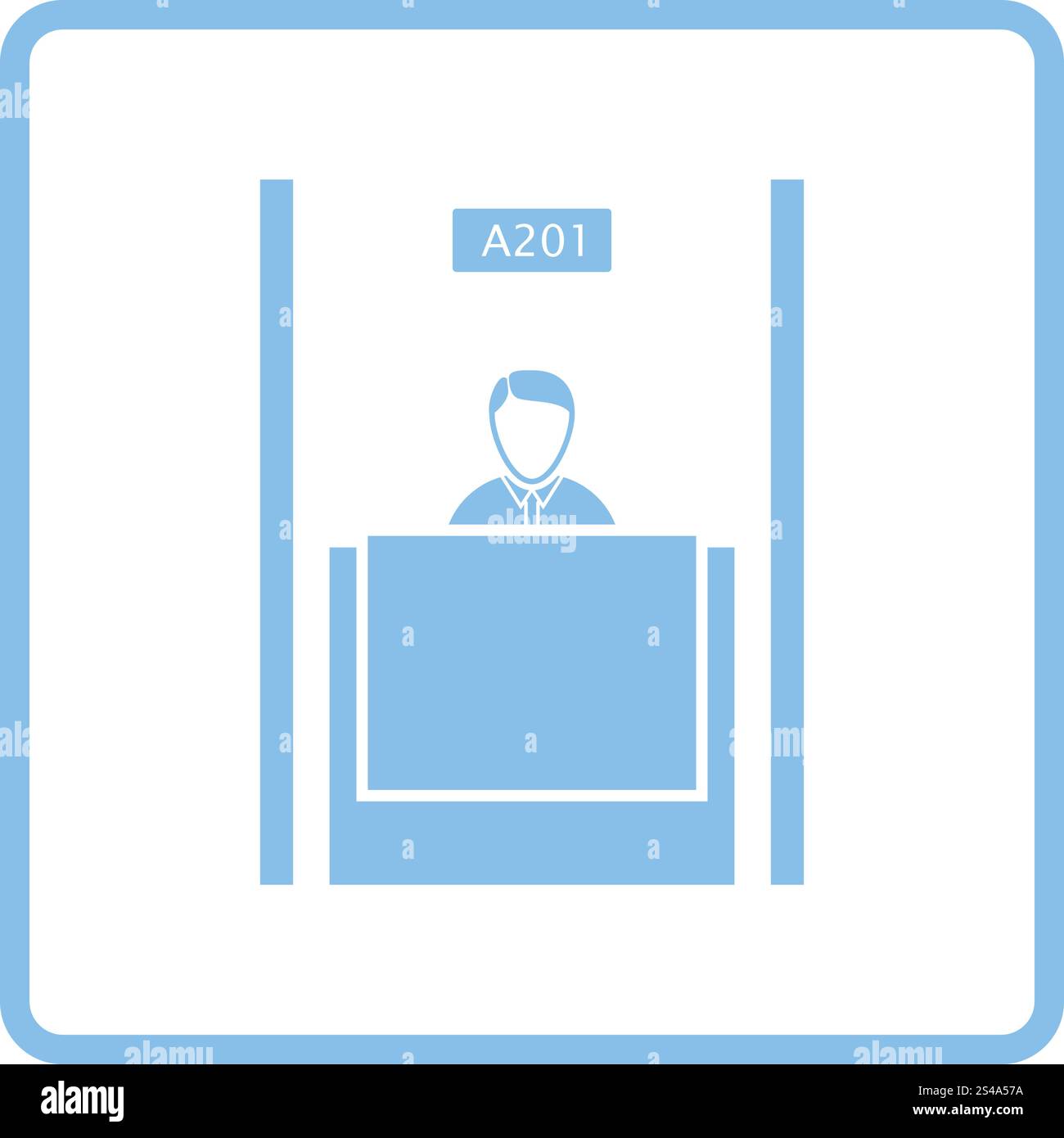 Bank clerk icon. Blue frame design. Vector illustration Stock Vector ...