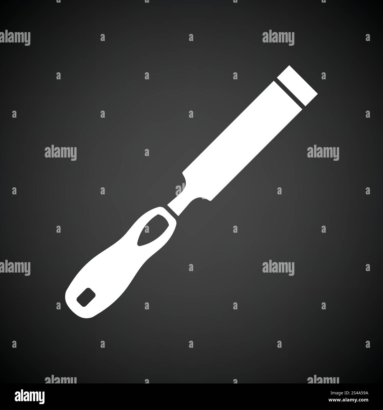 Chisel icon. Black background with white. Vector illustration Stock ...