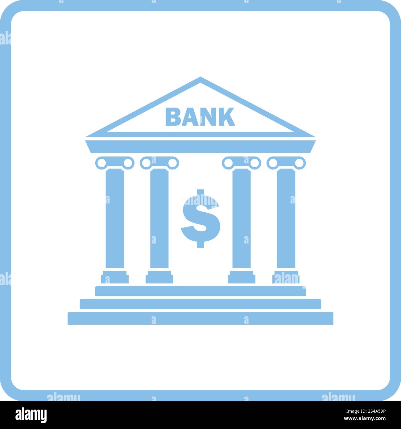 Bank icon. Blue frame design. Vector illustration Stock Vector Image ...