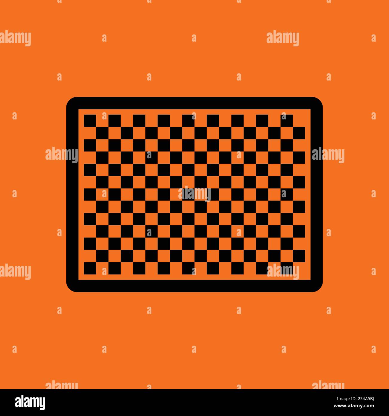Icon of photo camera sensor. Orange background with black. Vector ...